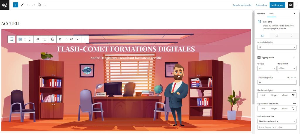ETAPE 4 : PERSONNALISATION DE LA BANNIÈRE - Formation WordPress en ligne